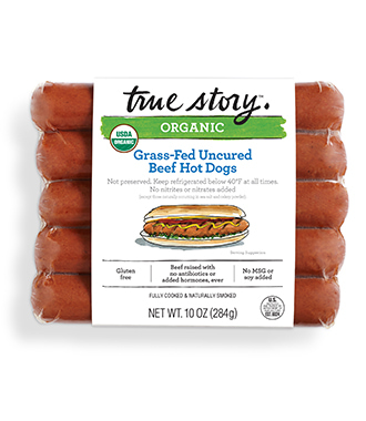 Organic Grass-Fed Uncured Beef Hot Dogs - True Story Foods